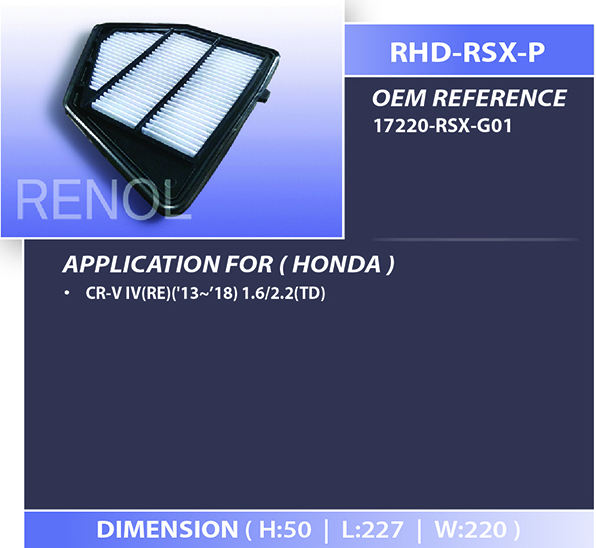 AIR HONDA=RHD-RSX-P 17220-RSX-G01 CR-V – Renol Tech Industry