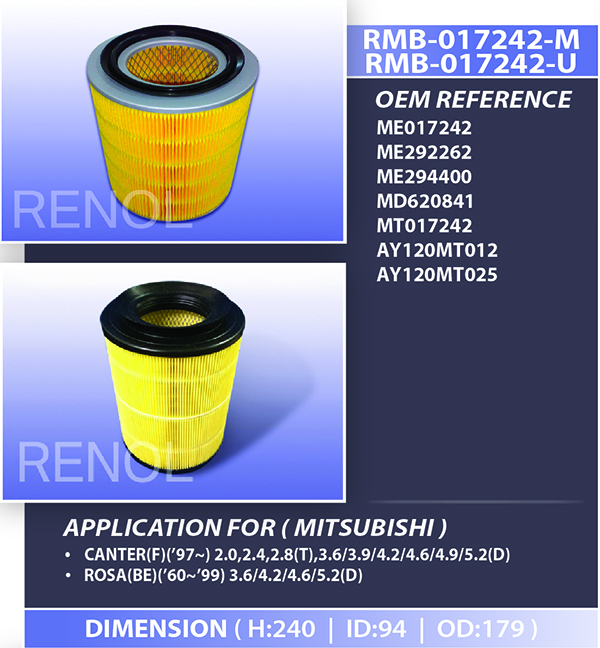 AIR MITSUBISHI=RMB-017242-U RMB-017242-M ME292262 ME294400 MD620841 ...