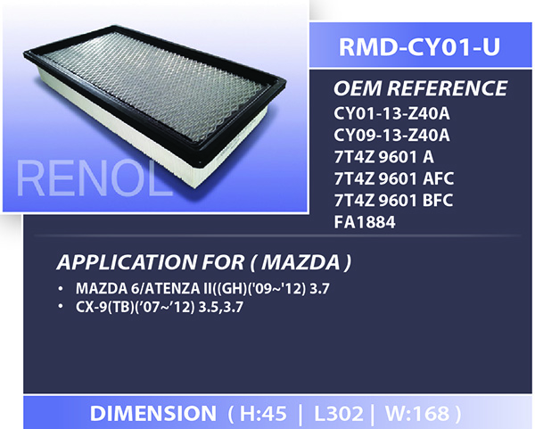 AIR MAZDA=RMD-CY01-U CY01-13-Z40A CY09-13-Z40A 7T4Z9601A 7T4Z9601AFC ...