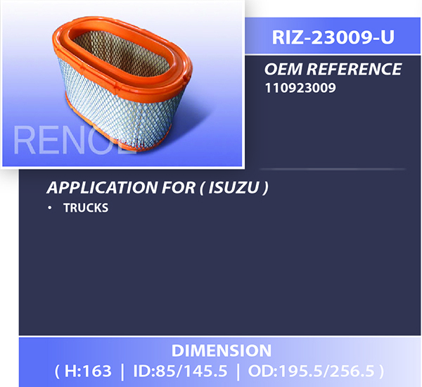 AIR ISUZU=RIZ-23009-U RJM-23009-U 110923009 TRUCKS – Renol Tech Industry
