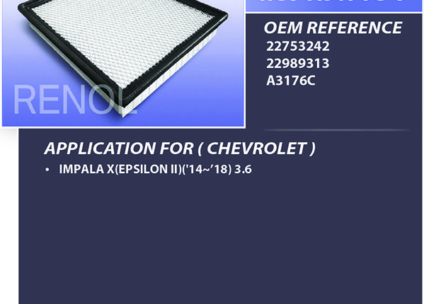 AIR CHEVROLET=RCV-A3176C-U 22753242 22989313 A3176C IMPALA X – Renol ...