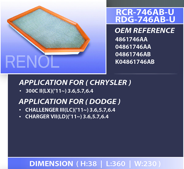AIR CHRYSLER DODGE=RCR-46AB-U RDG-46AB-U 4861746AA 04861746AA ...