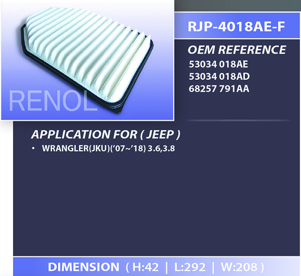 AIR JEEP=RJP-4018AE-F 53034018AE 53034018AD 68257791AA WRANGLER – Renol ...