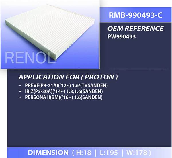 CABIN PROTON=RMB-990493-C PW990493 PREVE IRIZ PERSONA SANDEN – Renol ...