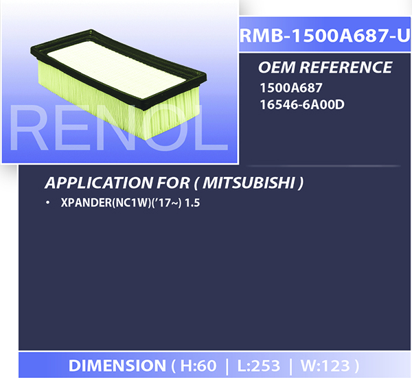 AIR MITSUBISHI=RMB-1500A687-U 1500A687 16546-6A00D XPANDER – Renol Tech ...