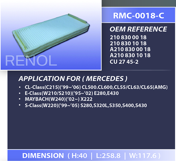 CABIN MERCEDES=RMC-0018-C 2108300018 2108301018 A2108300018 A2108301018 ...