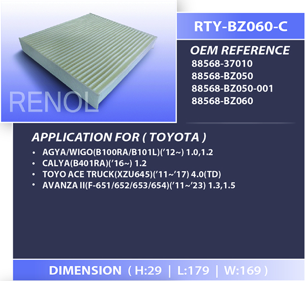 CABIN TOYOTA=RTY-BZ060-C 88568-37010 88568-BZ050 88568-BZ050-001 88568 ...